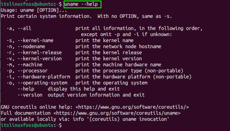 What Is Uname Command In Linux Its Linux Foss