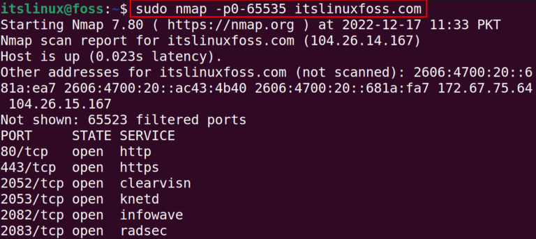 How to Use Nmap to Scan All Ports? – Its Linux FOSS