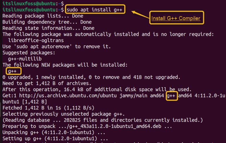 How to Install G++ on Ubuntu? – Its Linux FOSS