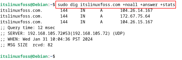 How to Install and Use dig Command on Debian 12 – Its Linux FOSS