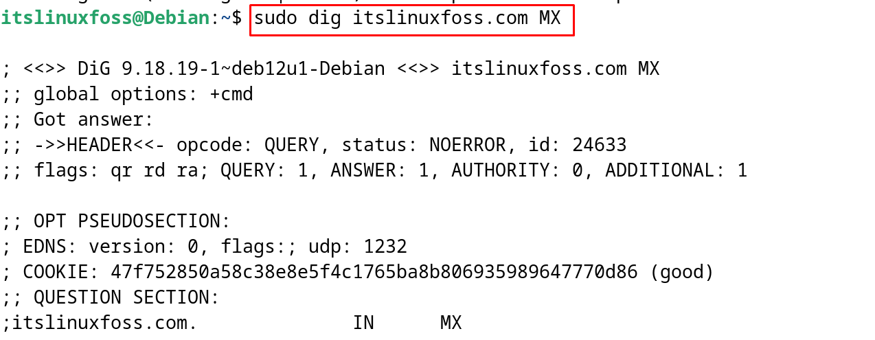 How to Install and Use dig Command on Debian 12 – Its Linux FOSS